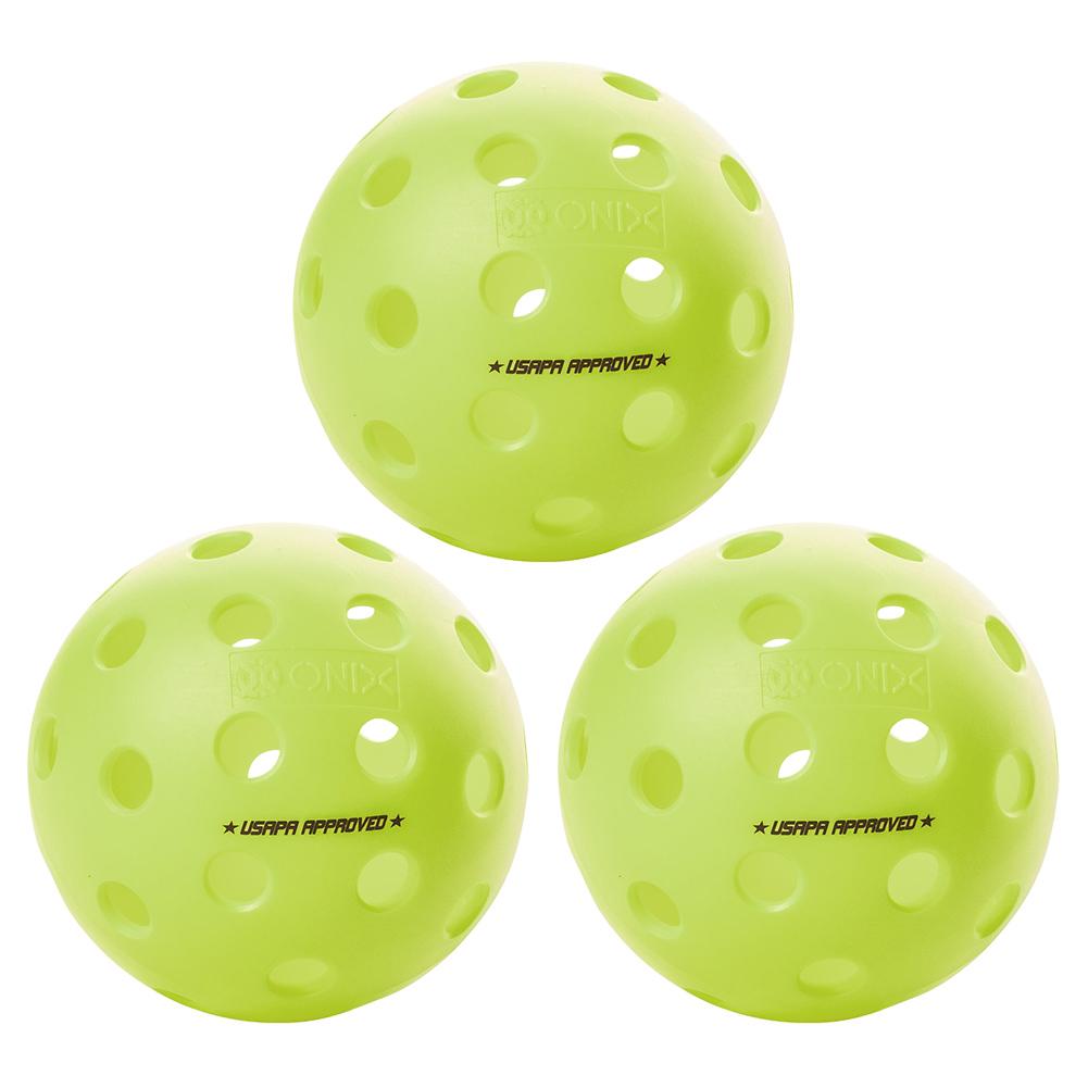 Onix Fuse G2 Outdoor Pickleball Balls 3 Pack Neon Green